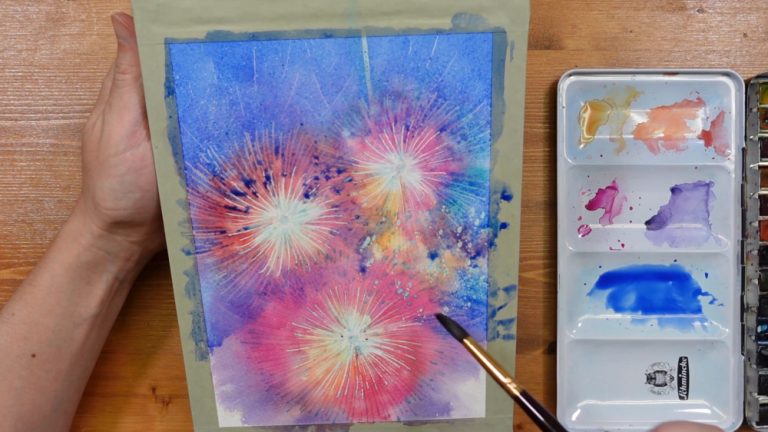 透明水彩で描く花火 - 横浜のアートスタジオ／Sissi（シシ）